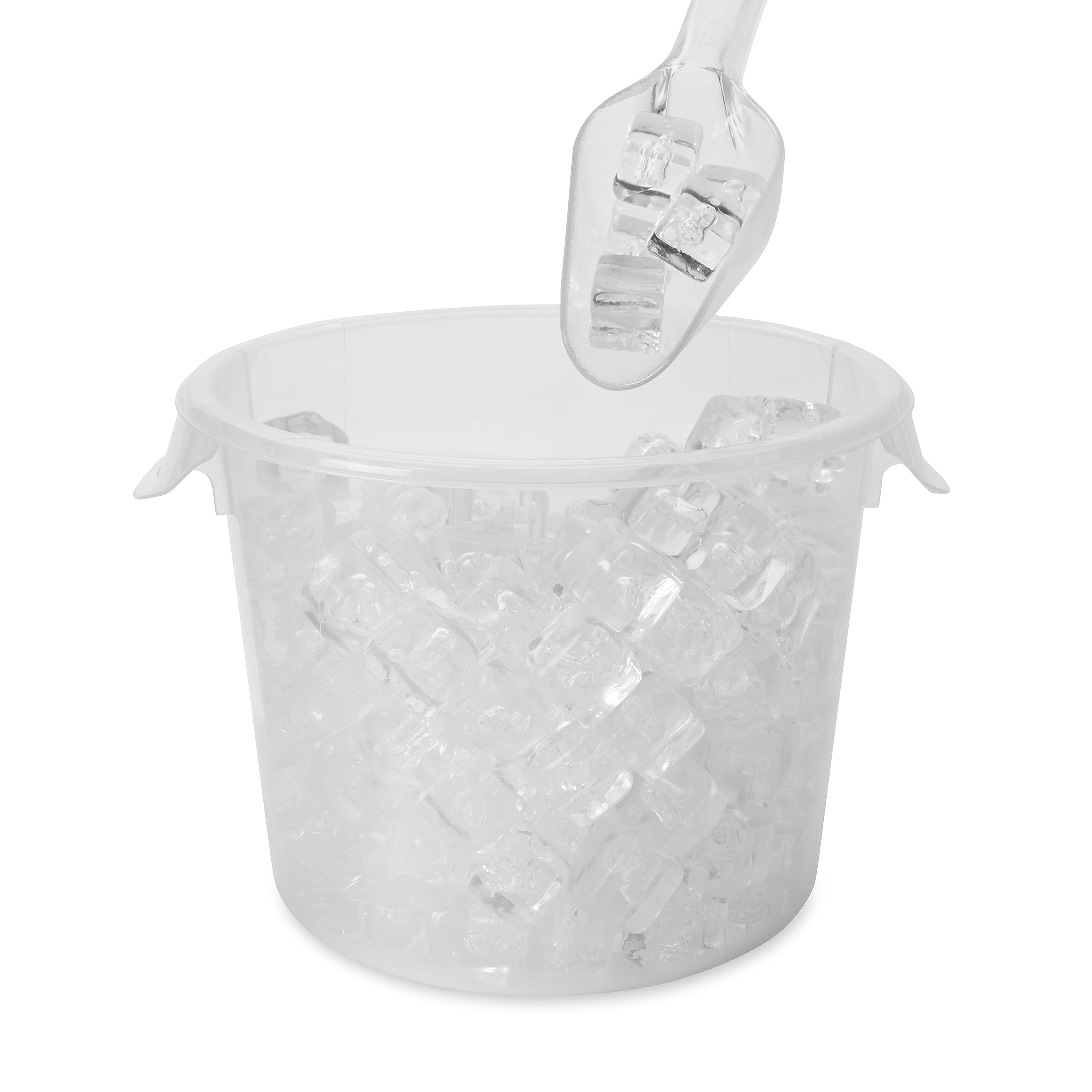 Rubbermaid Commercial Products Plastic Utility Ice Scooper, 6-ounce, Clear, Dishwasher Safe Kitchen Scoop for Weddings/Bar/Ice Bucket/Kitchen/Popcorn