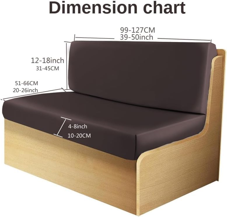 4pcs PU Leather RV Dinette Cushion Covers, Waterproof RV Seat Cover Restaurant Seat Sofa Slipcover RV Camper Car Settee Bench Cover (Black)