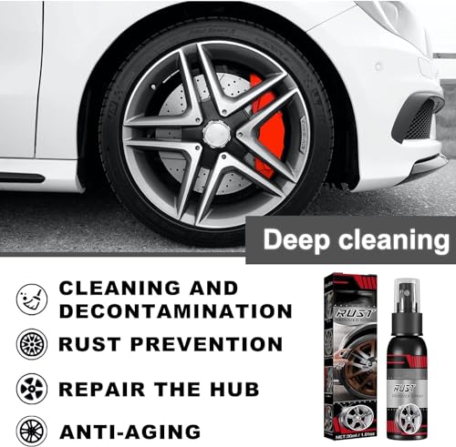 QinPai Multi-Functional Wheel Hub Renewal Agent, Rust Remover Spray, Multifunctional Rust Remover for Metal,Iron Powder Remover, Rust Stains Metal Paint Cleaner for Car (Size : 2pcs)