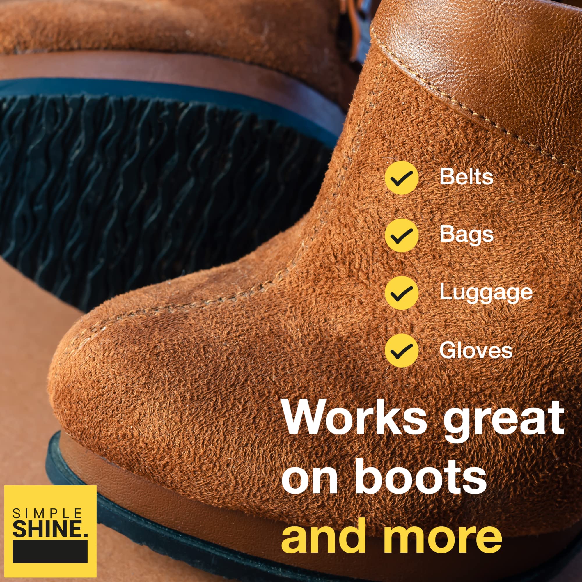 Simple Shine. Suede Shoe Cleaner - Premium Suede Brush Nubuck Cleaner Crepe Brush and Suede Eraser Set | Suede Brush for uggs | Complete Shoe Cleaning Bristle Brushes Kit for Nap Care