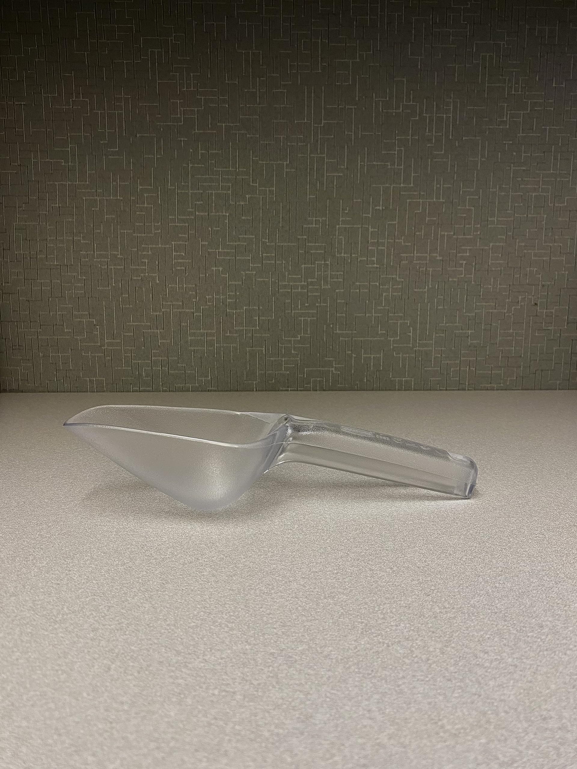 Rubbermaid Commercial Products Plastic Utility Ice Scooper, 6-ounce, Clear, Dishwasher Safe Kitchen Scoop for Weddings/Bar/Ice Bucket/Kitchen/Popcorn