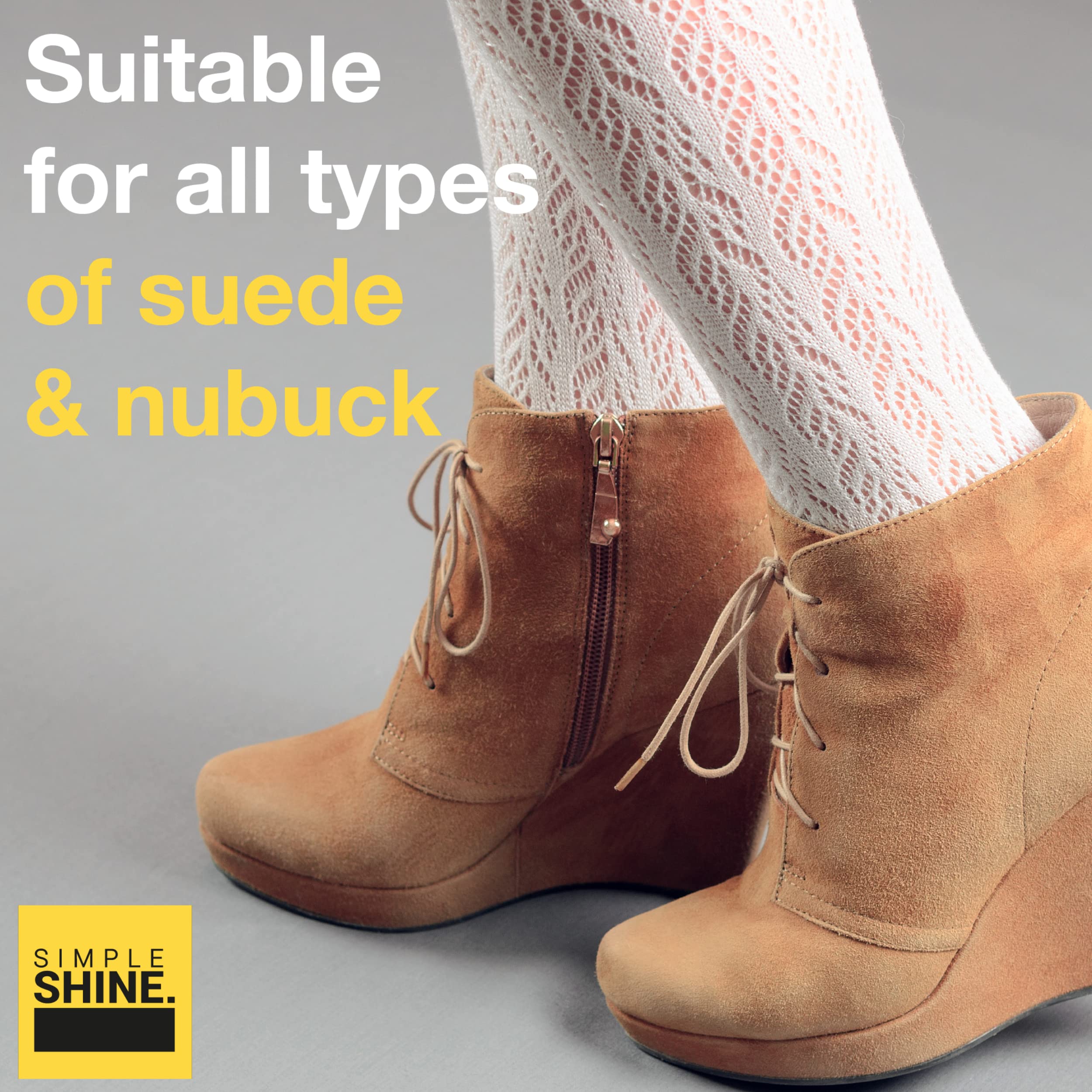 Simple Shine. Suede Shoe Cleaner - Premium Suede Brush Nubuck Cleaner Crepe Brush and Suede Eraser Set | Suede Brush for uggs | Complete Shoe Cleaning Bristle Brushes Kit for Nap Care
