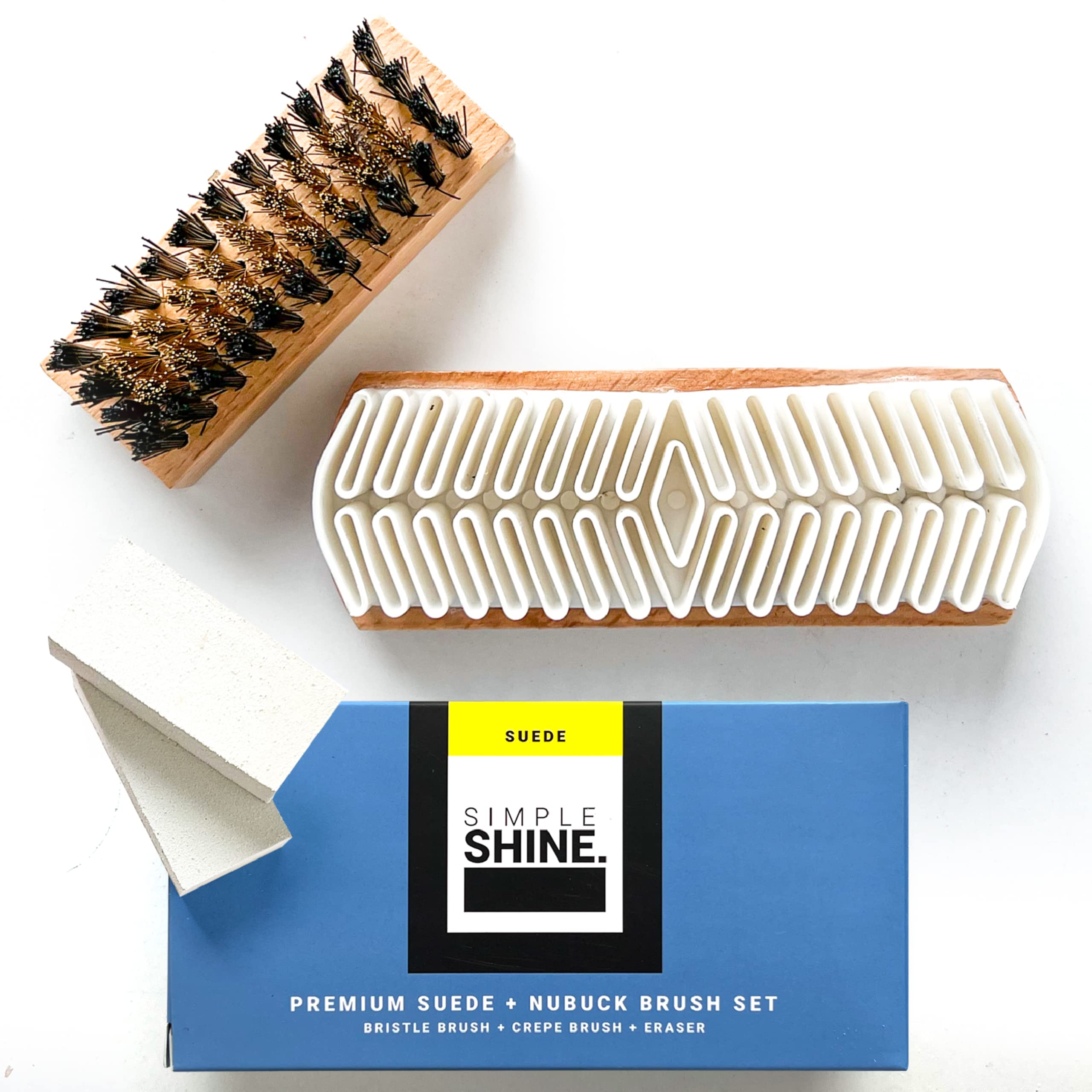 Simple Shine. Suede Shoe Cleaner - Premium Suede Brush Nubuck Cleaner Crepe Brush and Suede Eraser Set | Suede Brush for uggs | Complete Shoe Cleaning Bristle Brushes Kit for Nap Care