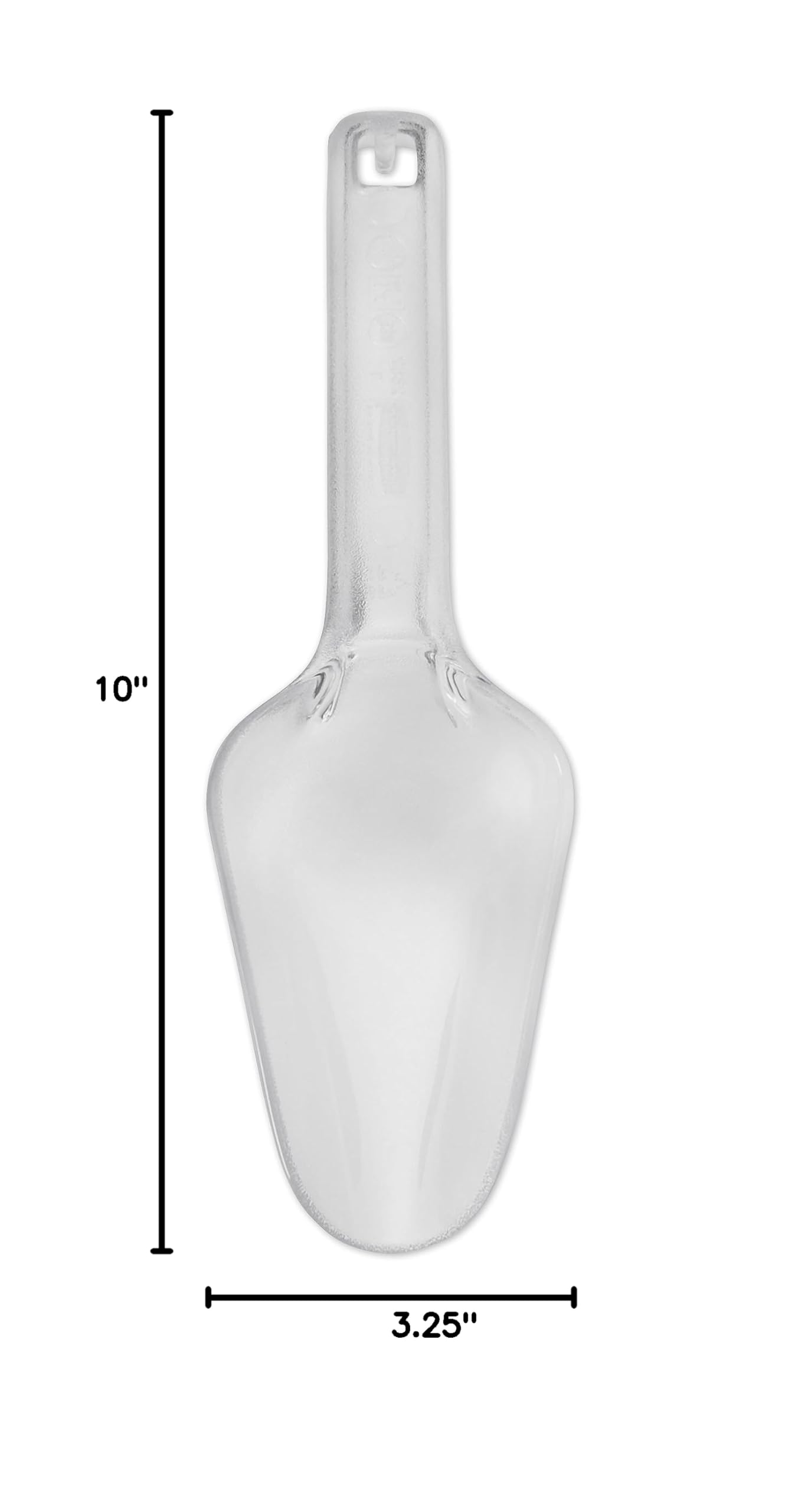 Rubbermaid Commercial Products Plastic Utility Ice Scooper, 6-ounce, Clear, Dishwasher Safe Kitchen Scoop for Weddings/Bar/Ice Bucket/Kitchen/Popcorn