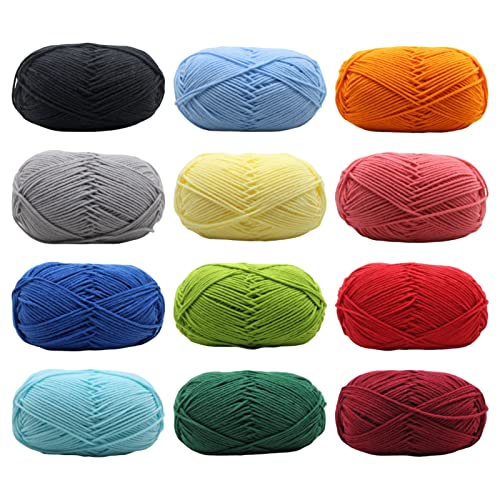 2 Set Knitting Wool Yarn Professional Ultra Soft Needlework DIY 4Ply Milk Cotton Crochet Knitted Yarn for Home Crochet Knitted Yarn