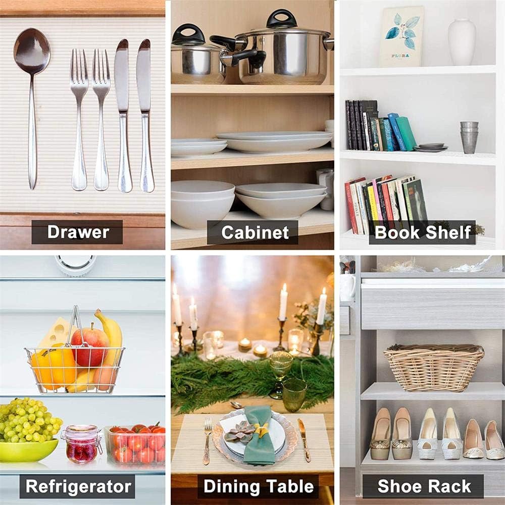Shelf Liners for Kitchen Drawers -12 x 59 Inch, Non Adhesive Cabinet and Drawer Liner, Waterproof Liners for Drawers and Cabinets, Shelves, Cupboard, Refrigerator-White