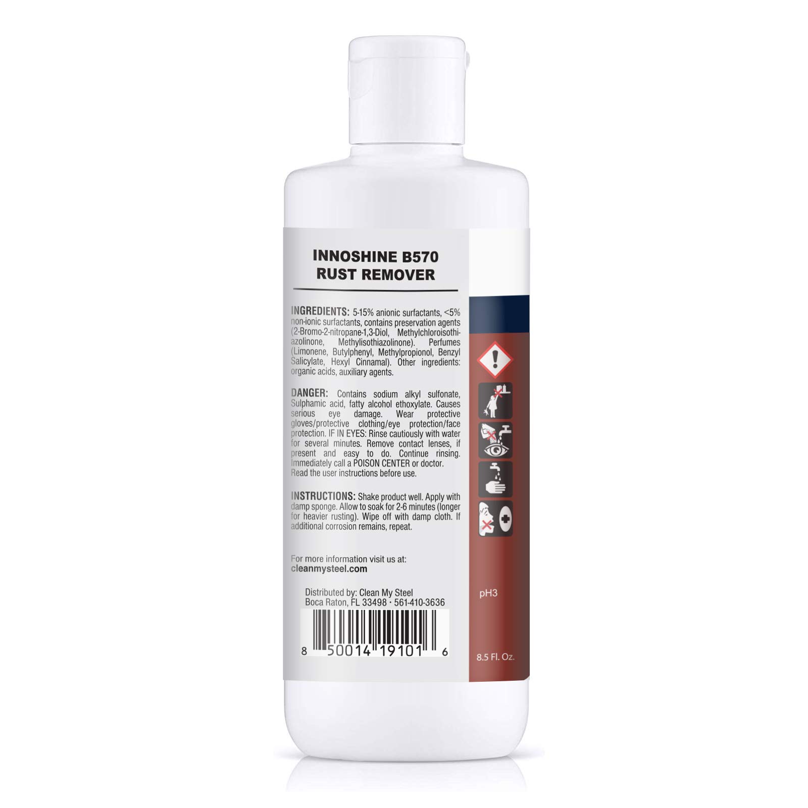 Stainless Steel Rust Remover & Cleaner, Soft Cleanser, NSF Approved Safe for Food Areas. Non-Toxic for Appliances Perfect for Rust Stains, Your Fridge, Cybertruck and more (8.5 oz)