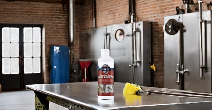 Stainless Steel Rust Remover & Cleaner, Soft Cleanser, NSF Approved Safe for Food Areas. Non-Toxic for Appliances Perfect for Rust Stains, Your Fridge, Cybertruck and more (8.5 oz)