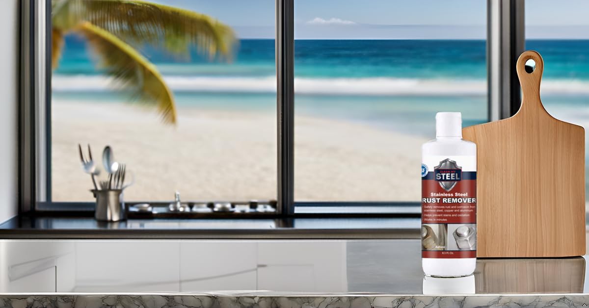 Stainless Steel Rust Remover & Cleaner, Soft Cleanser, NSF Approved Safe for Food Areas. Non-Toxic for Appliances Perfect for Rust Stains, Your Fridge, Cybertruck and more (8.5 oz)