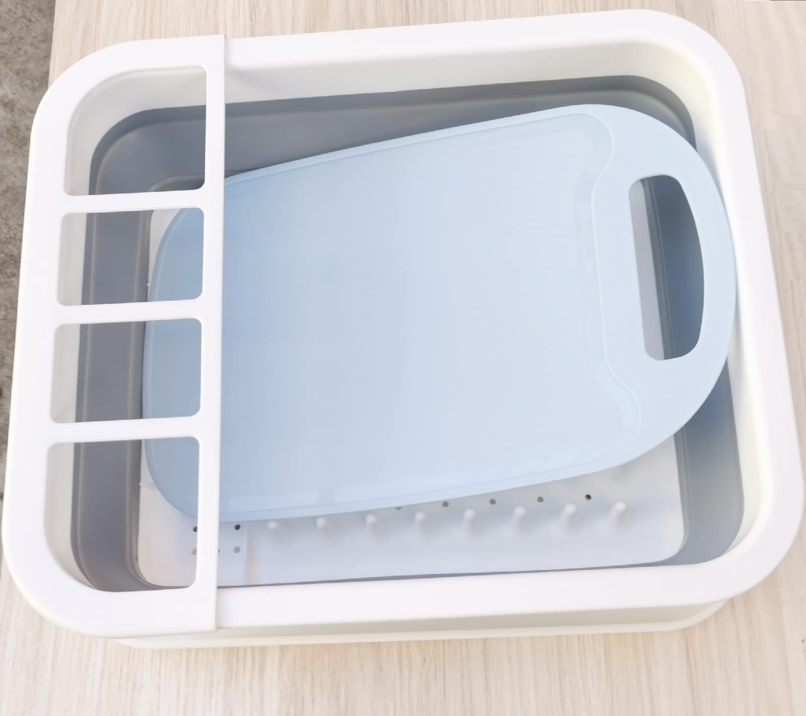 YUNTENG Collapsible Dish Drying Rack and Drainboard Set Portable Camp Dish Drainer Dinnerware Organizer Dish Rack Foldable Dying Dish Storage Rack for Kitchen Counter RV Camping Accessories