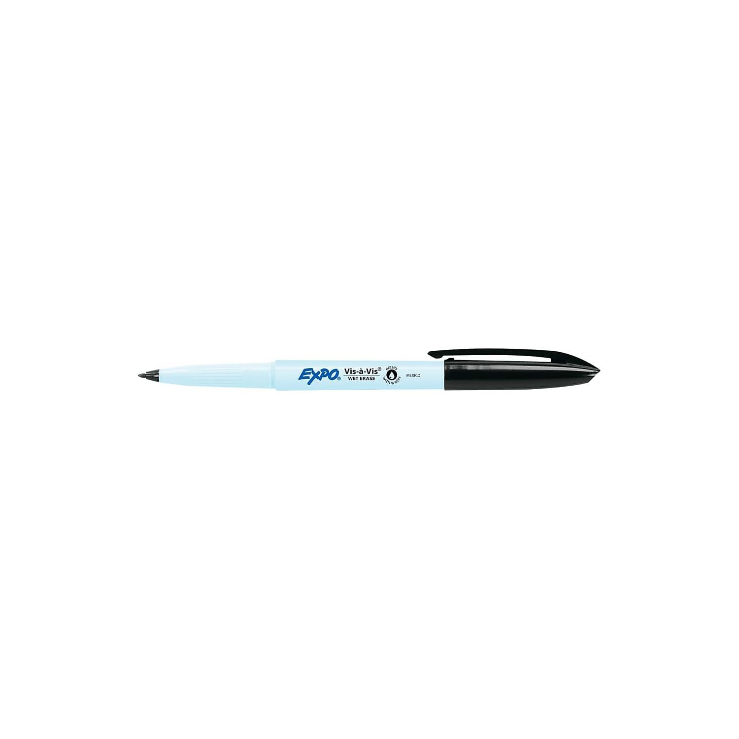 Expo Vis-A-Vis Wet-Erase Marker, Fine Point, Black Ink, Dozen (San16001)