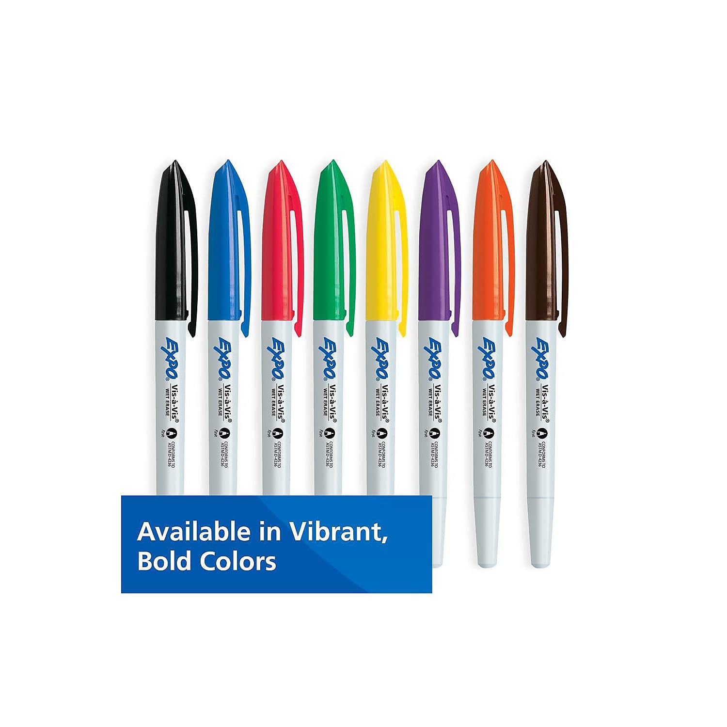 Expo Vis-A-Vis Wet-Erase Marker, Fine Point, Black Ink, Dozen (San16001)