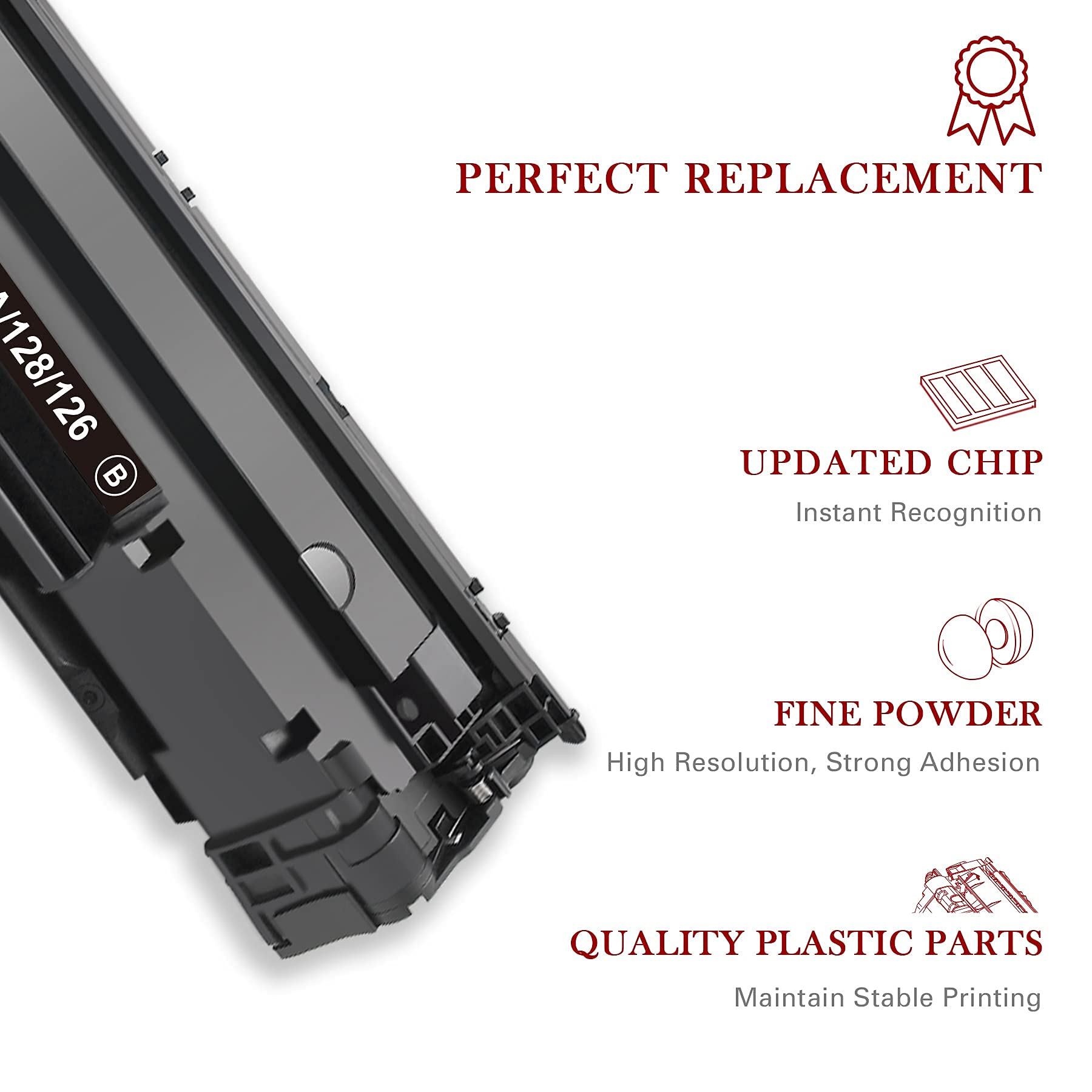 Toner Kingdom Compatible Toner Cartridge Replacement for Canon 128 CRG128 126 ImageCLASS D530 MF4770N MF4890DW D550 MF4880DW LBP6230DW MF4450 D560 Faxphone L100 L190 Laser Printer(Black,2-Pack)