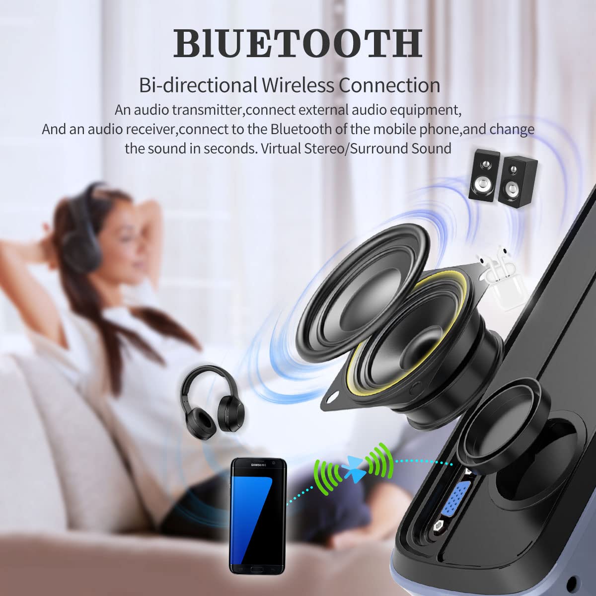 EUG Mini Projector for iPhone iPad Laptop, Outdoor Portable Projector 4K with WiFi Bluetooth, 2023 Android Smart Projector with Apps, Native 1080P LED Movie Video Projectors for Home Theater Office