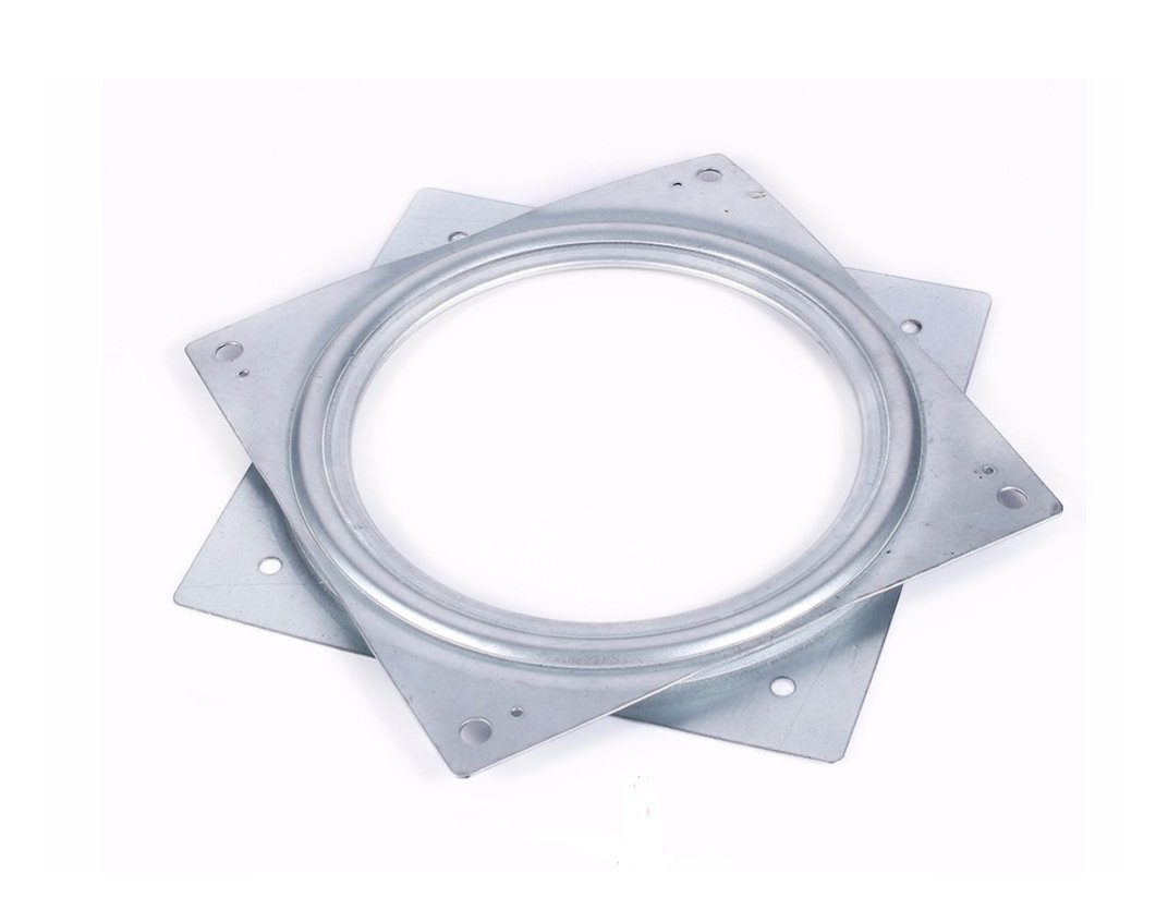 6 inch Square Swivel Ball Bearing Plate Rotating Table Lazy Susan 5/16'' Thick Turntable Silver Tone