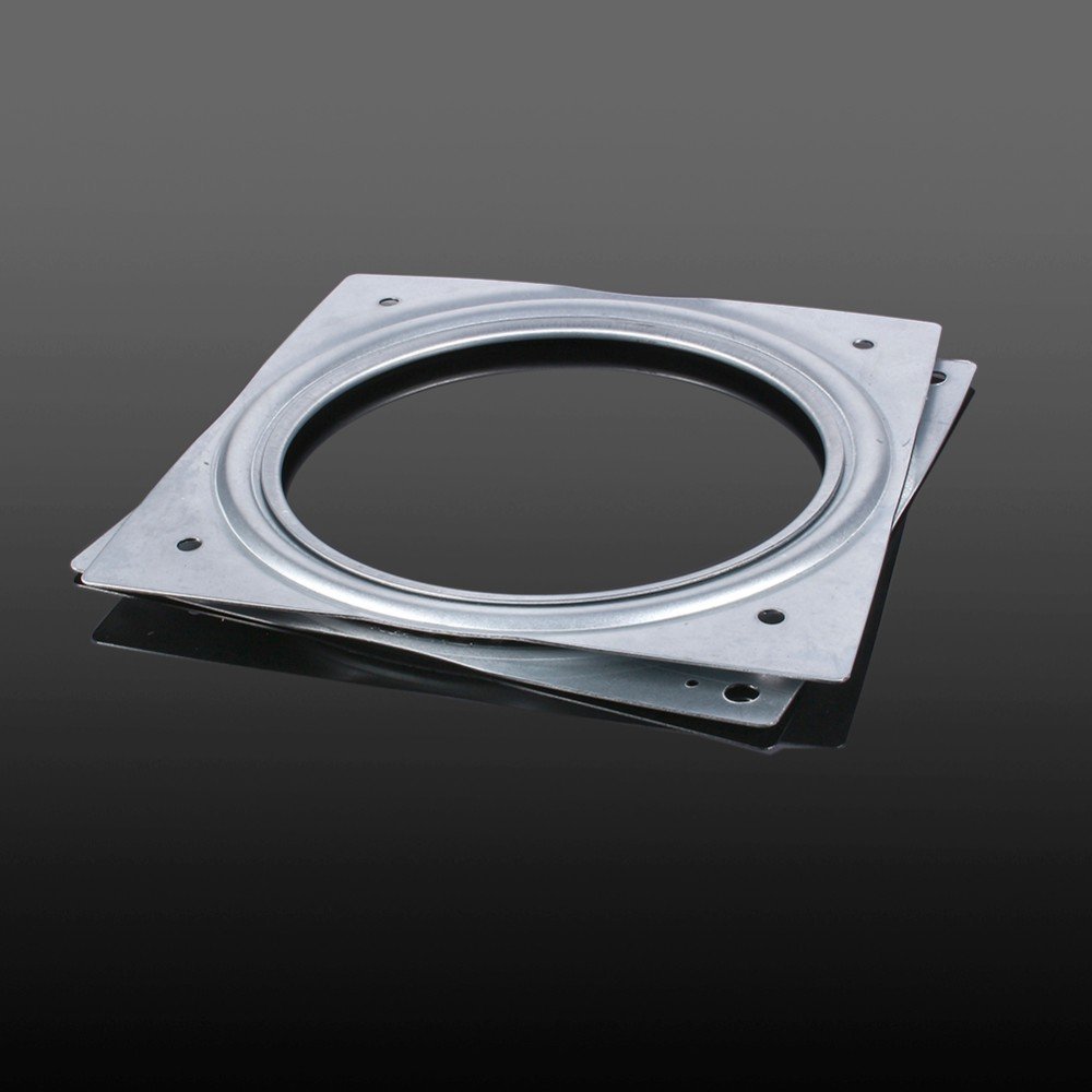 6 inch Square Swivel Ball Bearing Plate Rotating Table Lazy Susan 5/16'' Thick Turntable Silver Tone