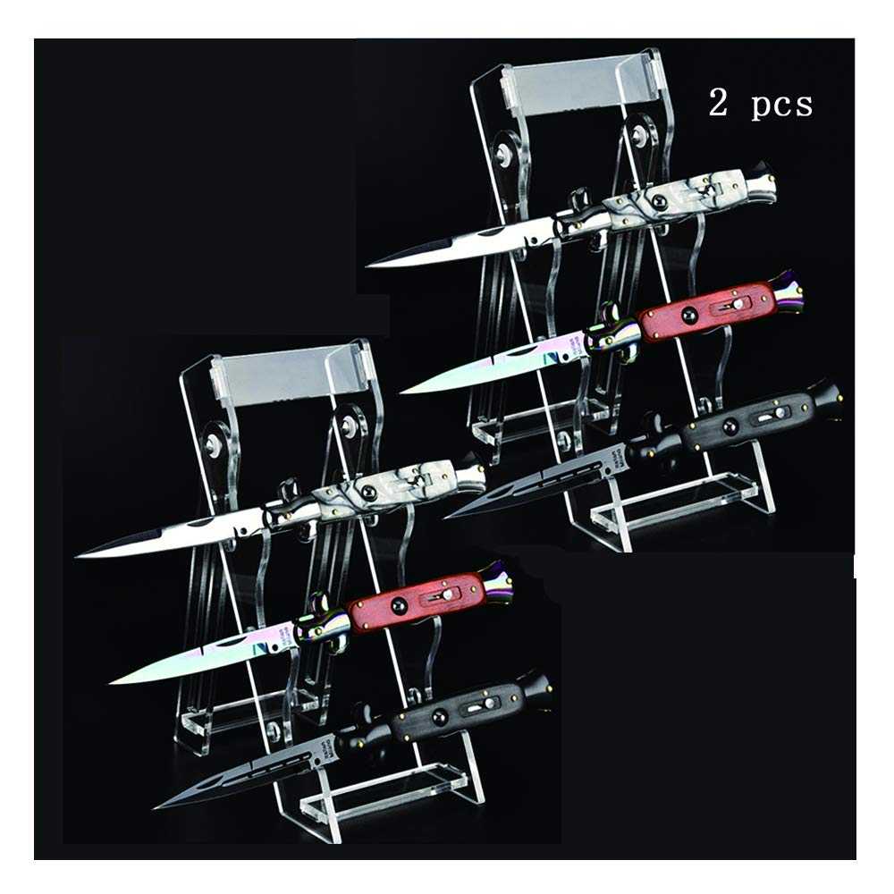 Knife Display Stand Arcylic (9.8×3.8 in) 2 Pcs,Fold
