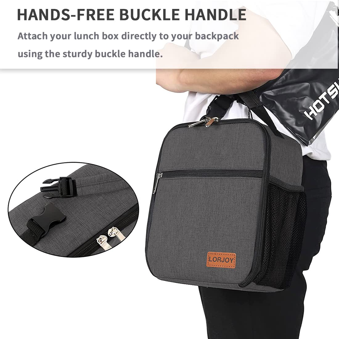 Insulated Lunch Box for Men and Women - Reusable Lunch Bag for Adults, Perfect for Work or School - Small and Portable Design,Black