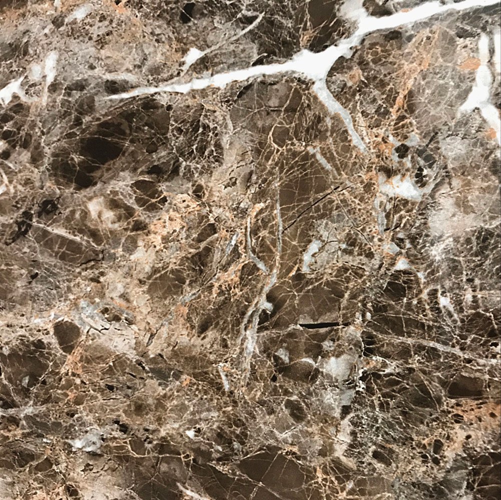 Yija Dark Brown Granite Look Marble Gloss Film Vinyl Counter Top Peel and Stick Wall Decal Self Adhesive 15.6In by79In