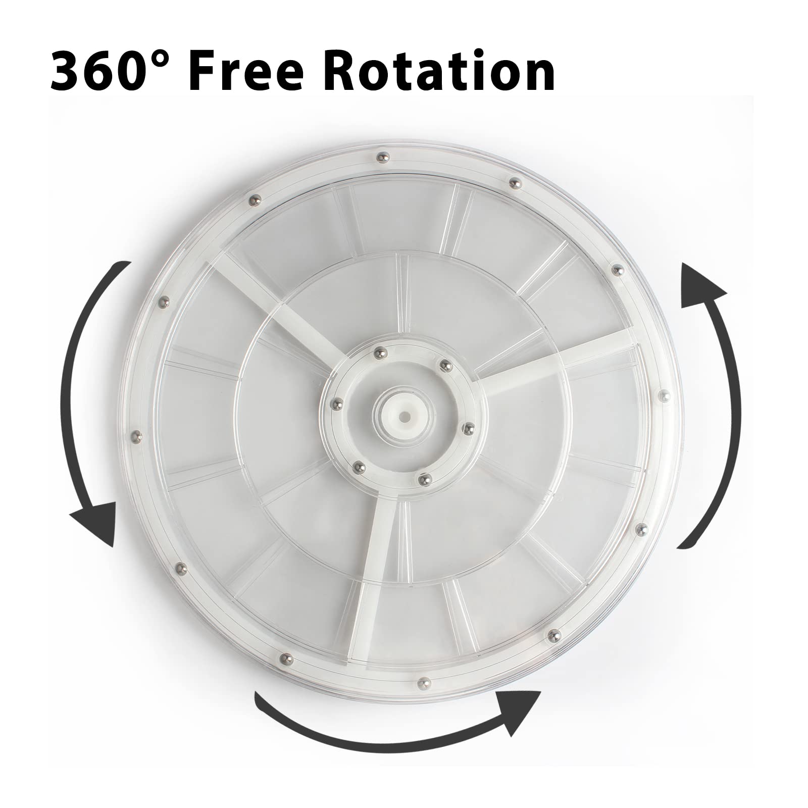 WishDirect Lazy Susan Turntable, Cabinet Organizer for Kitchen, Pantry, Bathroom, Fridge, Countertop Vanity Storage, Plastic Round Spice Rack Organizer 360° Rotation- Food Safe, Clear, 12 Inch