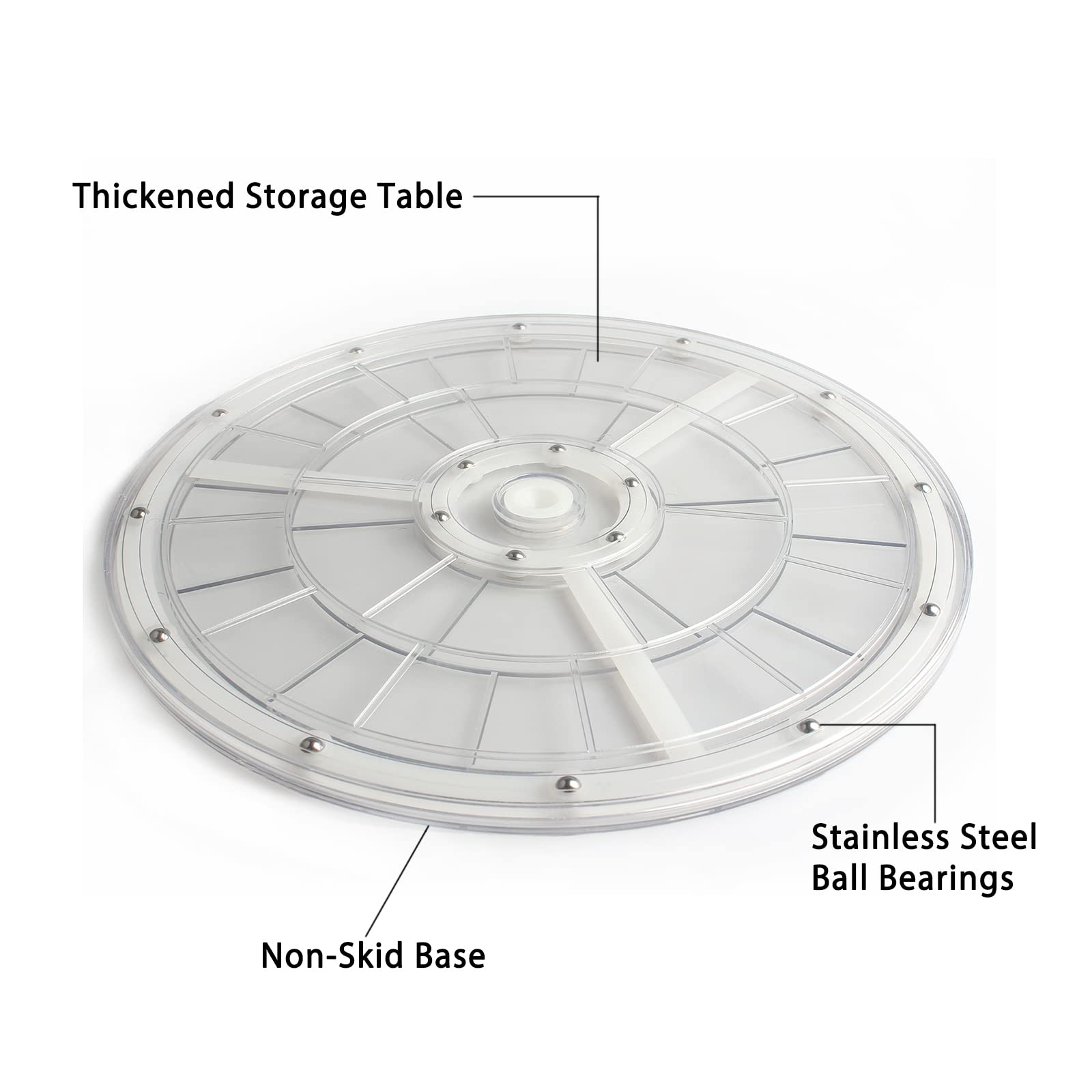 WishDirect Lazy Susan Turntable, Cabinet Organizer for Kitchen, Pantry, Bathroom, Fridge, Countertop Vanity Storage, Plastic Round Spice Rack Organizer 360° Rotation- Food Safe, Clear, 12 Inch