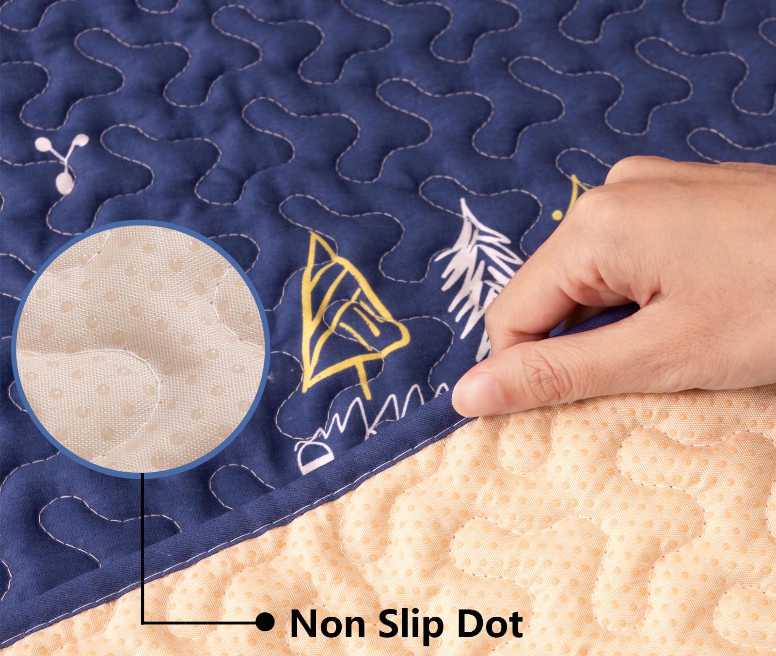 Portable Baby Play Mat Machine Washable, Foldable Crawling Mat for Floor 43x43β Baby Playpen Mat, Soft Non Slip Non-Toxic Playmats for Infants, Kids Tent Mat Square