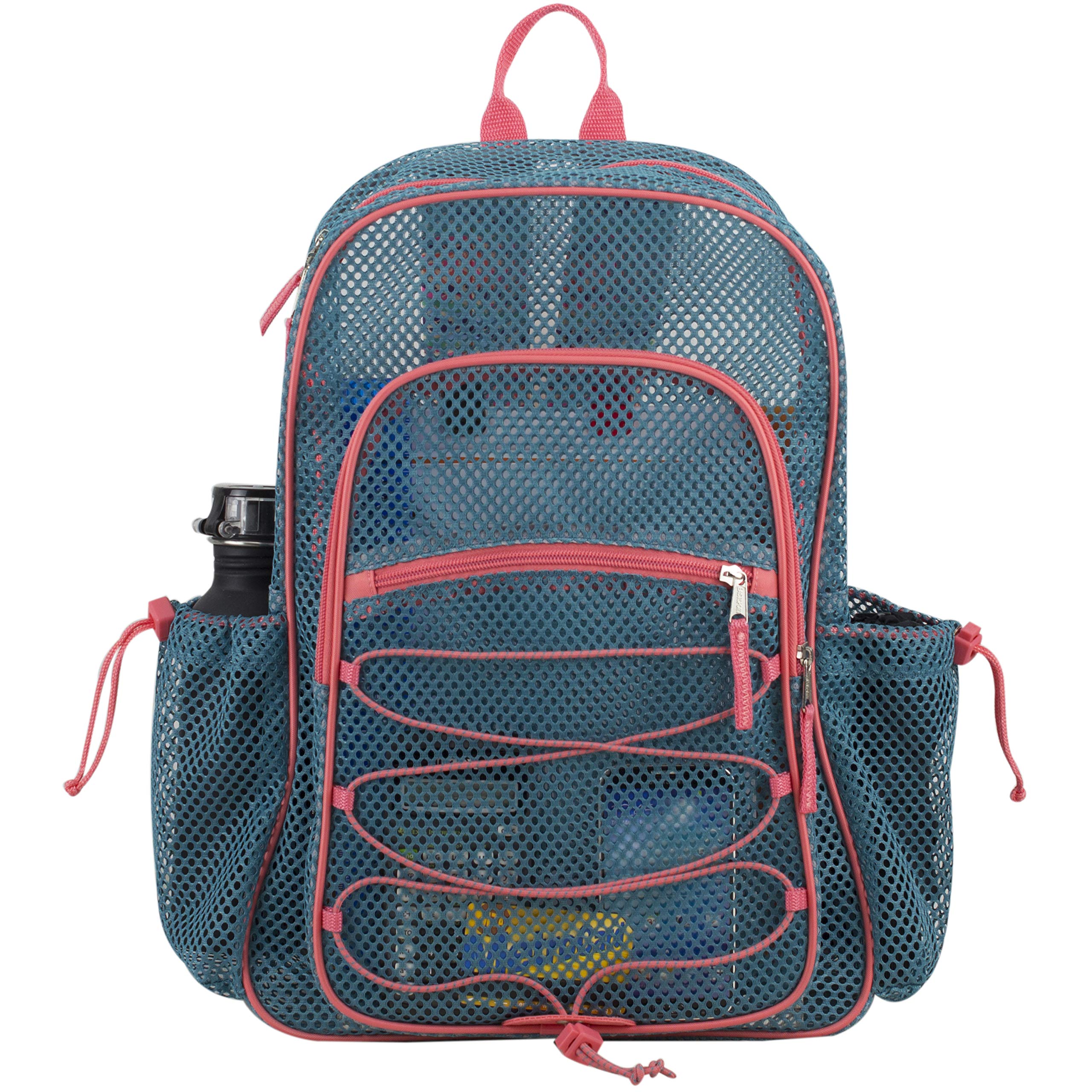 Eastsport XL Semi-Transparent Mesh Backpack with Comfort Padded Straps and Bungee, Black Camo