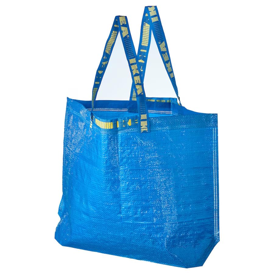 6 Ikea Frakta Shopping Bags 10 Gal Blue Tote Multi Purpose Durable Material