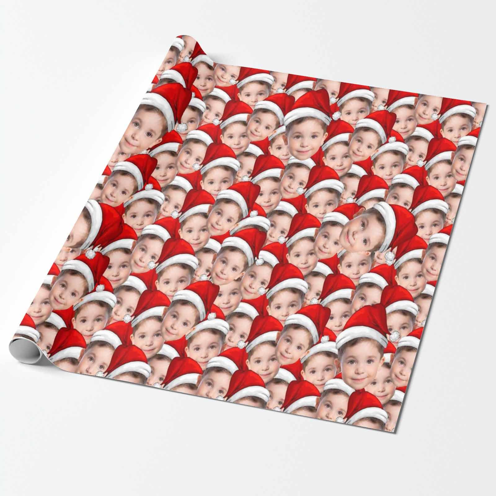 Personalized Wrapping Paper with Photos for Birthday Party, Thick Custom Wrapping Paper Rolls with Drawing Pictures for Kids Boyriend & Girlfriend Family 58"x 23"