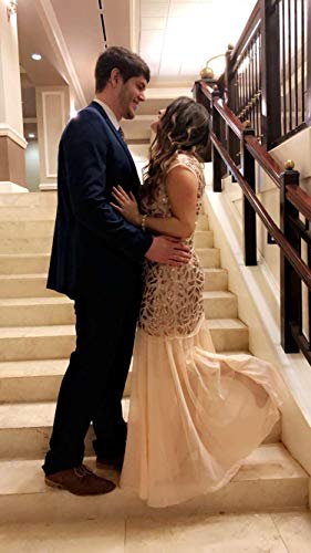 PrettyGuide Women 's 1920s Art Deco Sequin Gatsby Formal Evening Prom Dress L Champagne