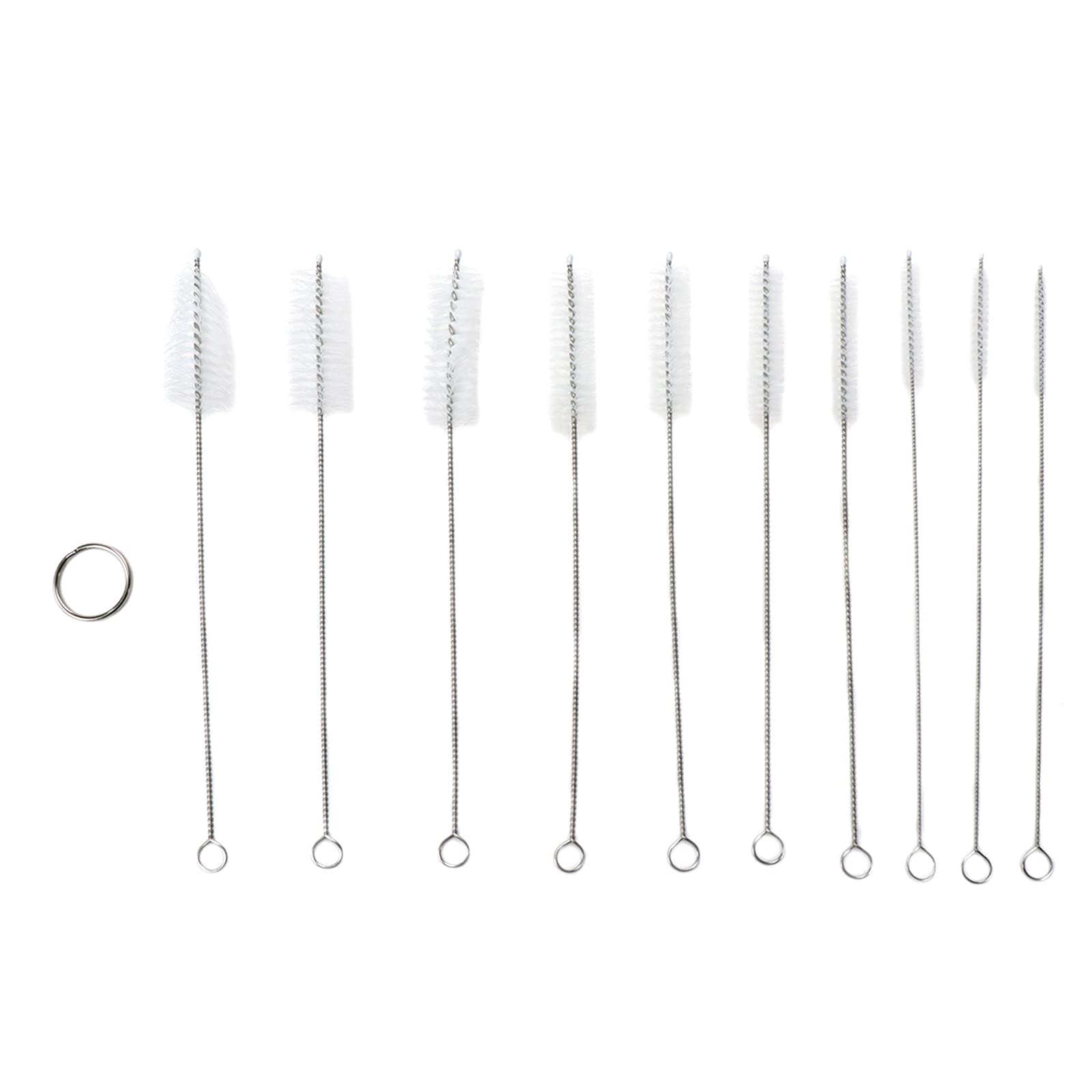 Dahszhi 20Pcs 10 Sizes Humidifier Brush Cleaner Bottle Brush Small Diameter Drinking Straw Cleaning Brush,Black and White