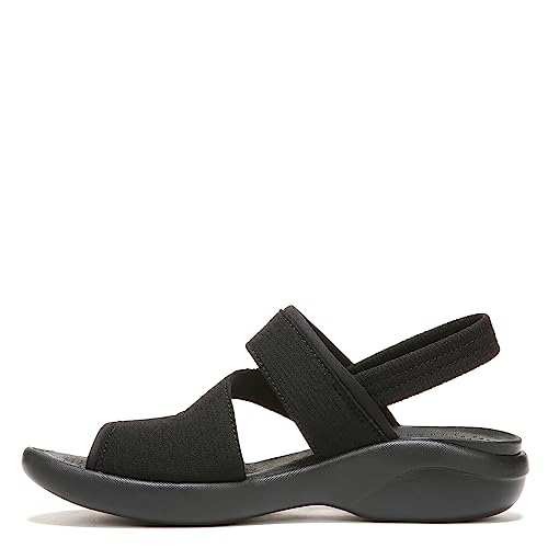 BZees Womens Cleo Strappy Sandal, Black, 8 Wide US