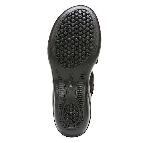 BZees Womens Cleo Strappy Sandal, Black, 8 Wide US