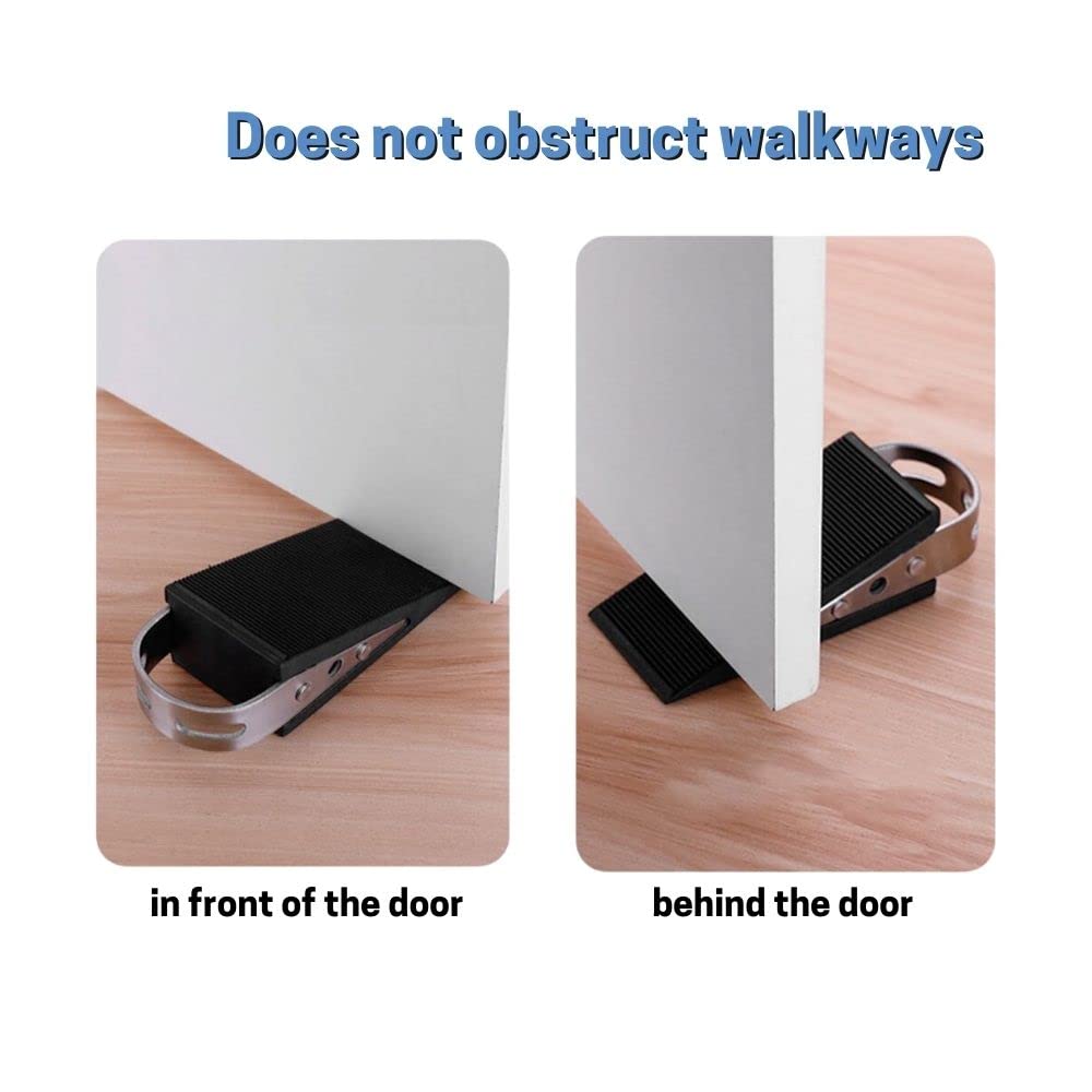 Large Rubber Door Stopper - Door Stop That Won't Scratch Floor or Door - Works On All Surfaces