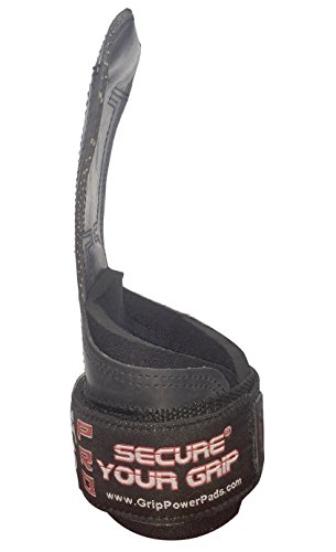 Cobra Grips PRO Weight Lifting Gloves Heavy Duty Straps Alternative Power Lifting Hooks for Deadlifts Wrist Wraps Support Bodybuilding (PRO Model for Men One Size, Black Rubber)