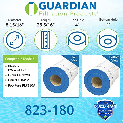 Guardian Filtration Products Pool Spa Filter Replaces PA120 Unicel C-8412 FC-1293 Pro Clean 125 Rec Warehouse Leisure Bay