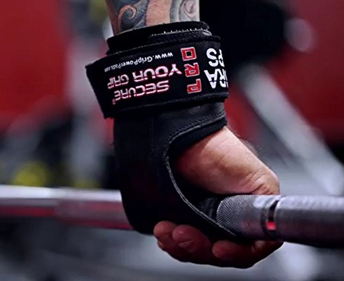 Cobra Grips PRO Weight Lifting Gloves Heavy Duty Straps Alternative Power Lifting Hooks for Deadlifts Wrist Wraps Support Bodybuilding (PRO Model for Men One Size, Black Rubber)