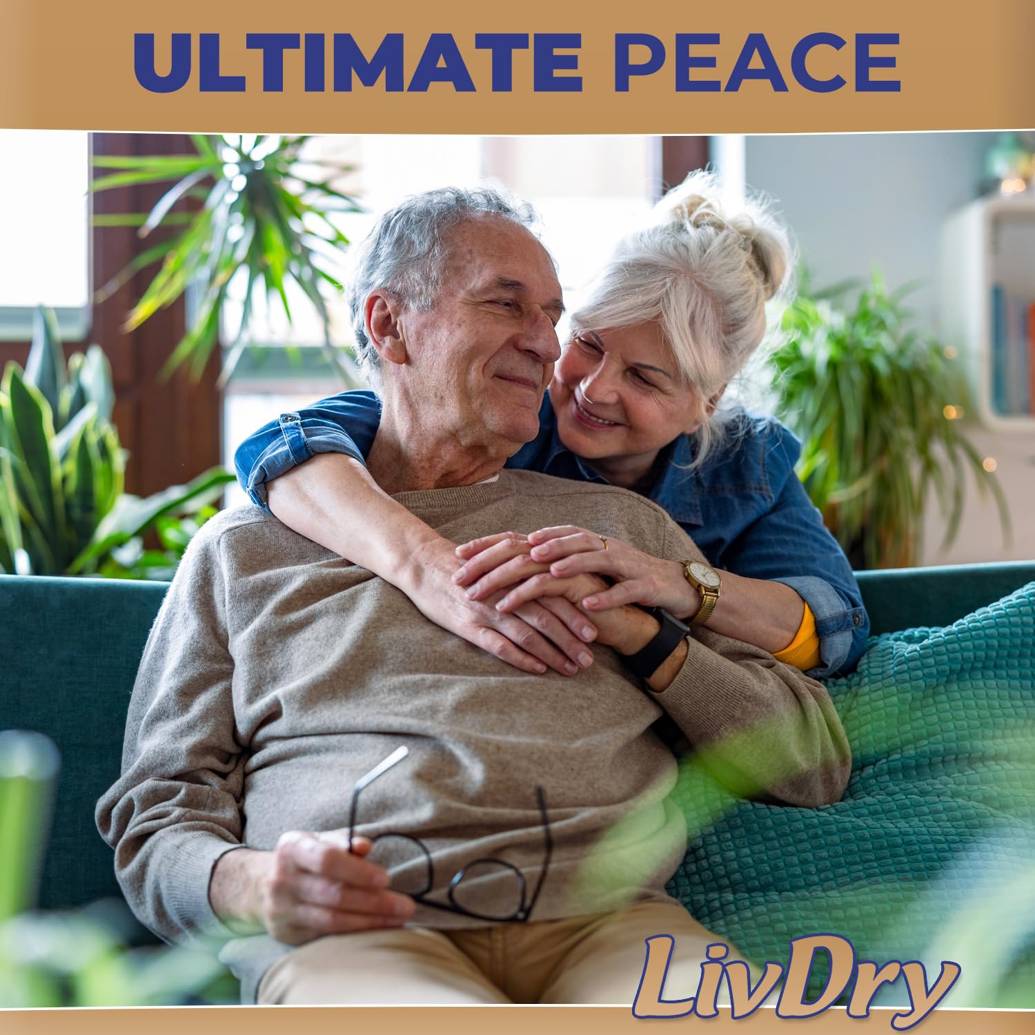 LivDry Large Ultimate Adult Incontinence Underwear, High Absorbency, Leak Cuff Protection, L, 60-Pack