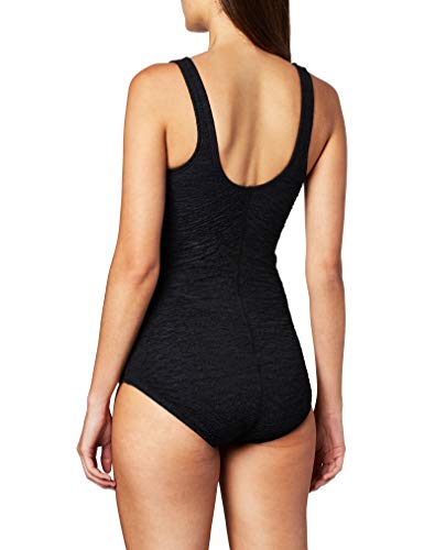 Speedo Women's Swimsuit One Piece Pebble Texture Conservative Cut Speedo Black, 12