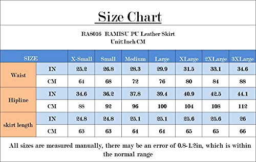 RAMISU Faux Leather Pencil Skirt High Waist Split Lady's Half Body Midi Hip Skirt 8017 M Black