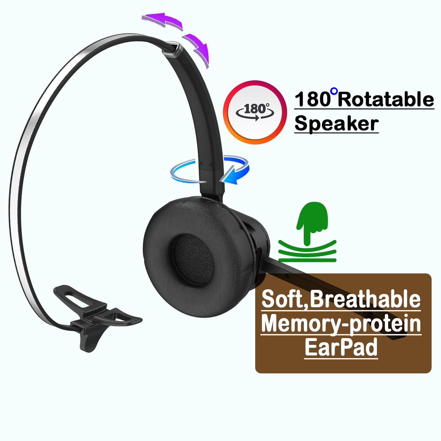 INNOTALK Wireless Headset Compatible with Polycom VVX300, VVX310, VVX400, VVX410 - Desk Office Phone Call Center Wireless Headset with EHS Cord Bundle for Remote Answering Wireless Headset(Pioneer)