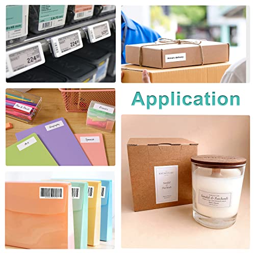 NineLeaf (6 Roll /400 Labels per Roll) Die-Cut Standard Address Labels with Cartridge Compatible for Brother DK-1208 DK1208 38mm x 90mm (3-1/2" x 1-1/2") White Paper use in QL Label Printers