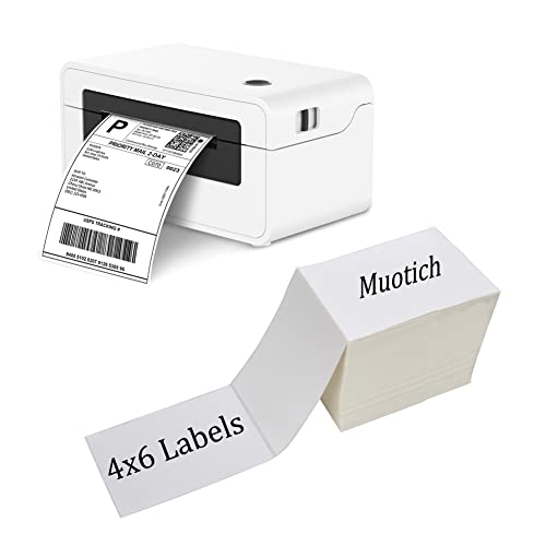 4x6 Thermal Labels, Muotich Direct Thermal Shipping Label 500 Labels, Perforated Postage Thermal Labels for MUNBYN, MFLABEL, Rollo, Zebra, NefLaca- Commercial Grade