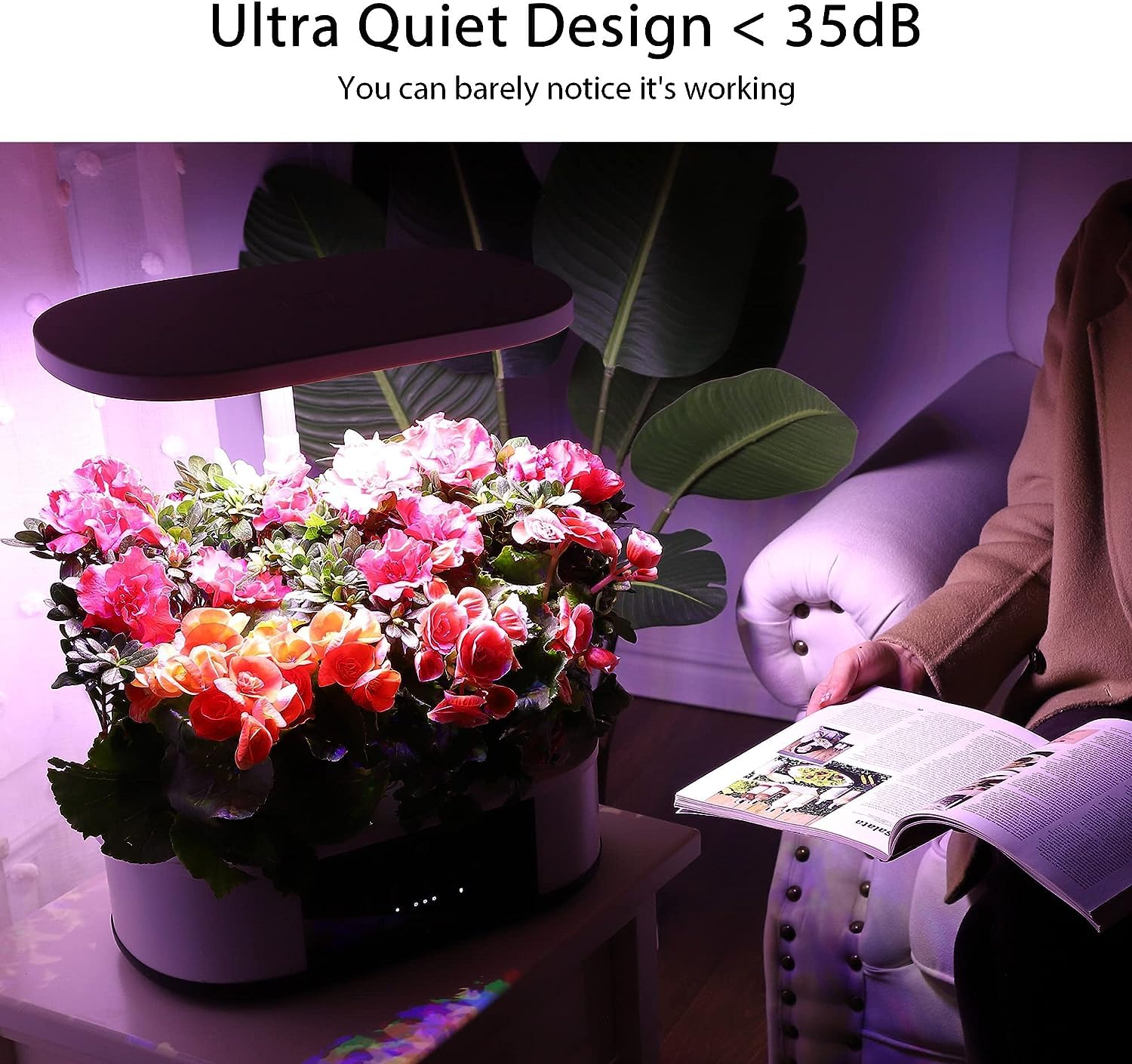 12 Pods Hydroponics Growing System, SXYCMY Indoor Garden Hydroponics Kit with 128 Lamp Beads 24W Full Spectrum Grow Lights in 5 Colors, Up to 16" Adjustable Height for Home Gardening, Auto Timer