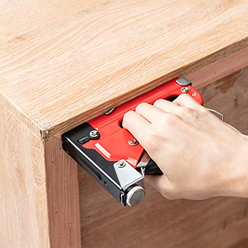 Upholstery Staple Gun Heavy Duty, 4 in 1 Stapler Gun with 6000 Staples, Remover, Manual Brad Nailer Power Adjustment Stapler Gun for Wood, Upholstery, Carpentry, Decoration DIY Staple Gun
