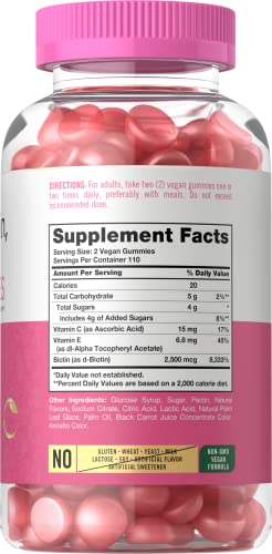 Carlyle Hair, Skin and Nails Gummies | 220 Count | Fruit Flavor Gummy Vitamins | with Biotin | Non-GMO, Gluten Free
