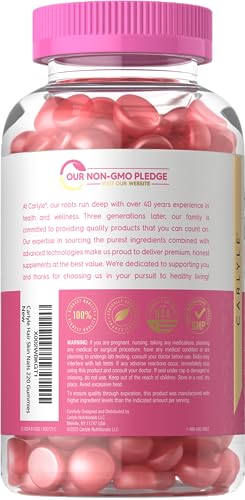 Carlyle Hair, Skin and Nails Gummies | 220 Count | Fruit Flavor Gummy Vitamins | with Biotin | Non-GMO, Gluten Free