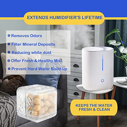 Humidifier Demineralization Cartridge Cleaning Filter Compatible with LEVOIT, GENIANI, EVERLASTING, Also Works with All Humidifiers Caliber Larger Than at Least 1.3 in Diameter (20 Cartridges)