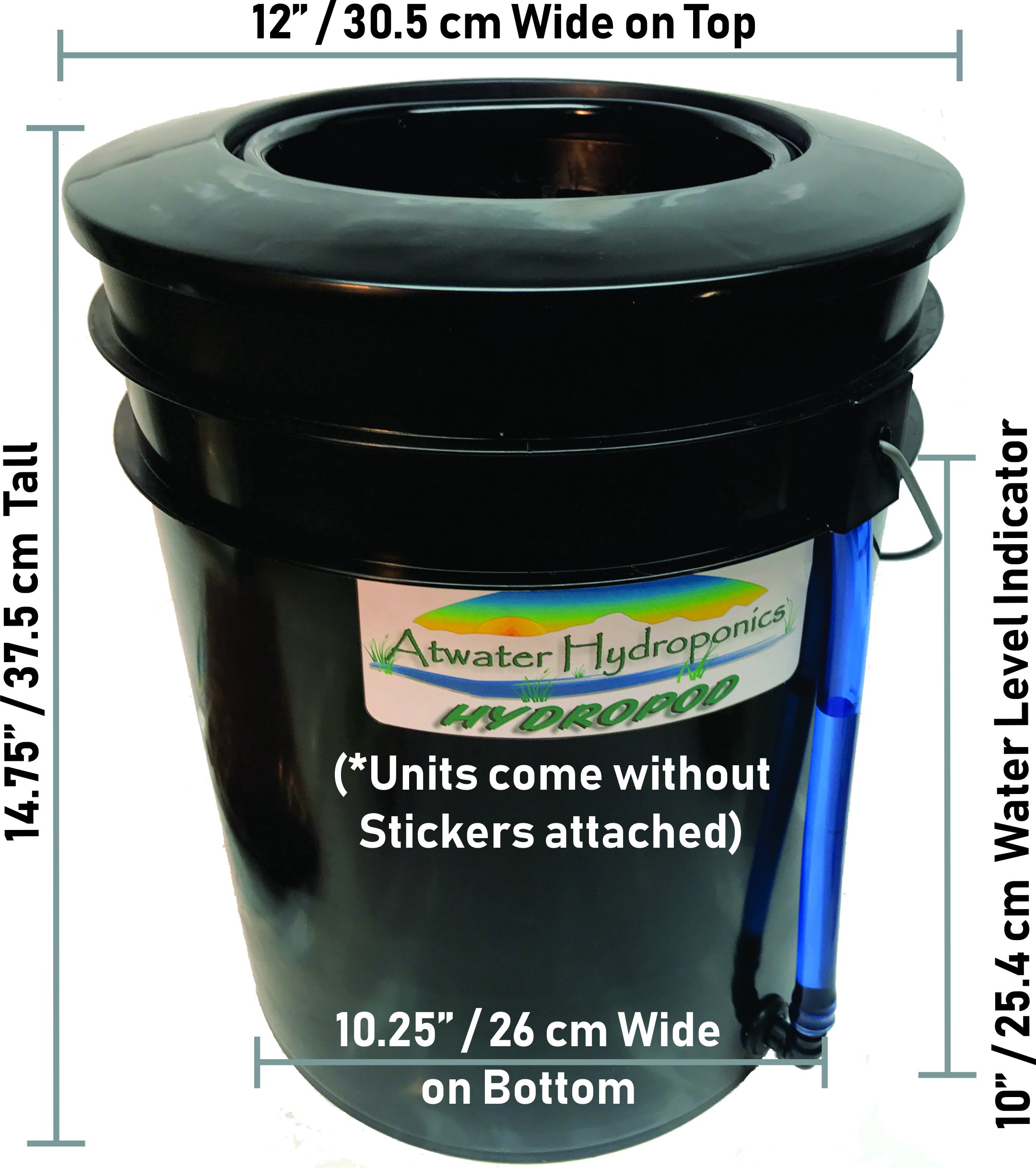 The Atwater HydroPod - Standard A/C Powered DWC Deep Water Culture/Recirculating Drip Hydroponic Garden System Kit - Bubble Bucket - Bubbleponics - Grow Your Own! Start Today! (Nutrients Not Included)