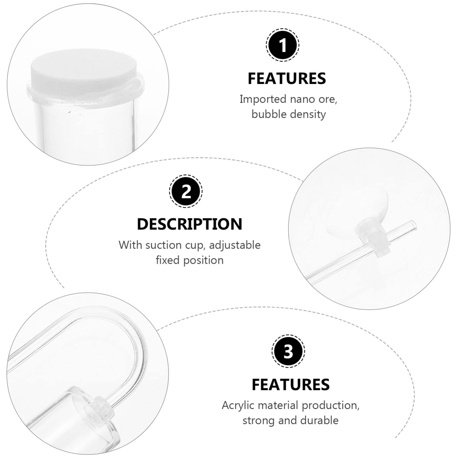 POPETPOP 1 Set Fish Tank Air Bubble Maker Plant Diffuser Co2 Diffuser with Bubble Fish Tank Stone Hydroponic Tank Supplies Bubble Suit Aquarium with Suction Cup Acrylic